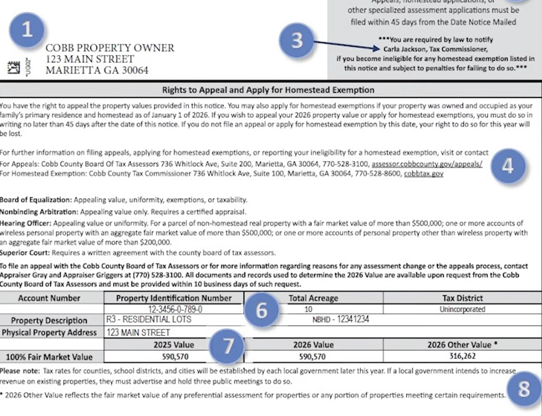 Cobb sends out 2026 tax assessments with notice changes - East Cobb News